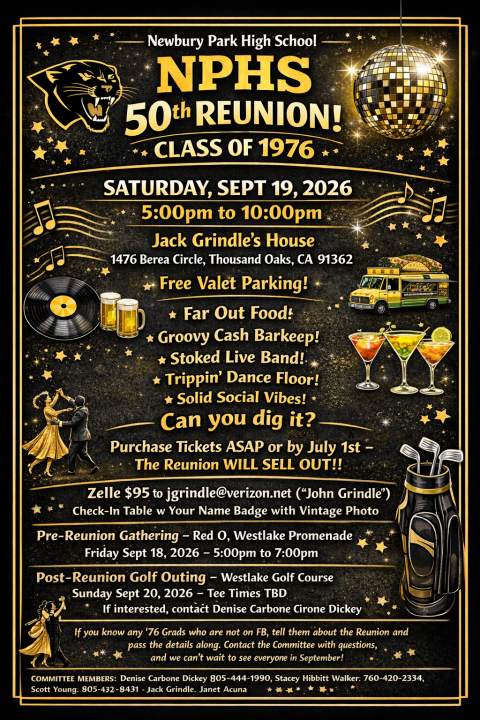 Newbury Park High School Class Of 1976 50 Year Reunion